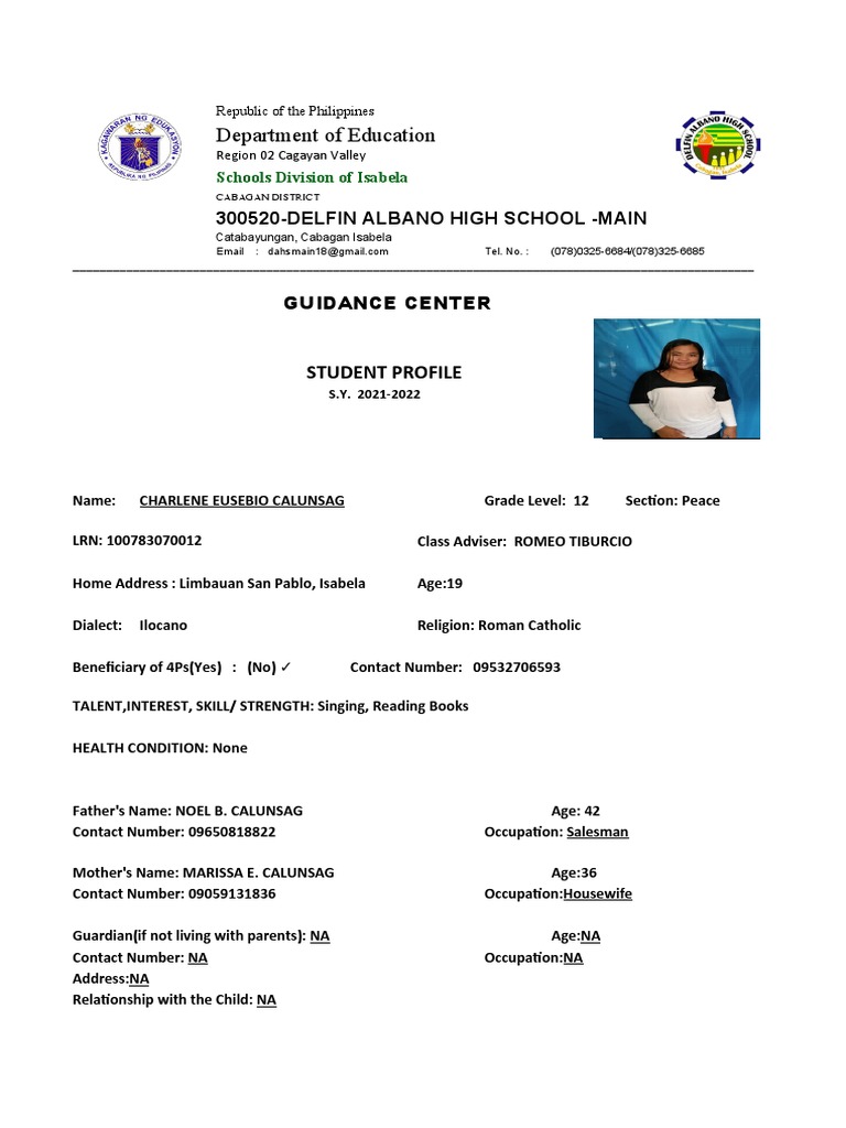 Guidance Student Profile | PDF