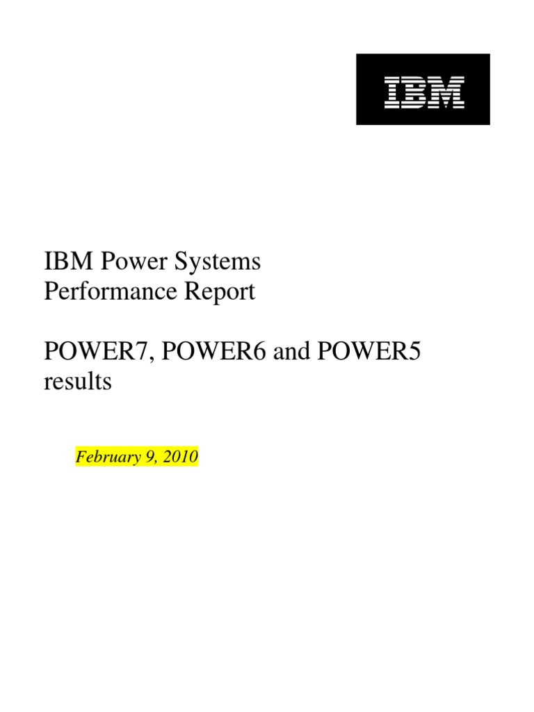 IBM Power Systems Performance Report Power7, Power6 and Power5 Results | PDF | Cpu Cache ...