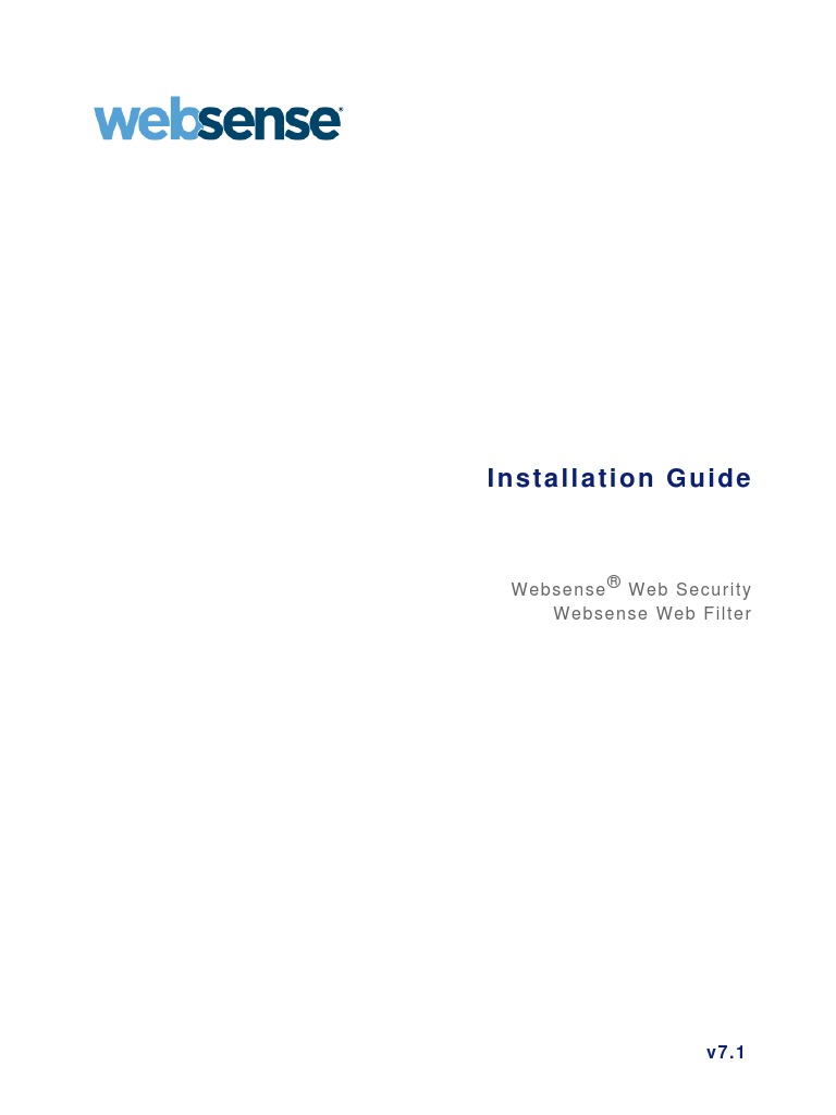 Installation Guide: Websense® Web Security Websense Web Filter | PDF | Firewall (Computing ...