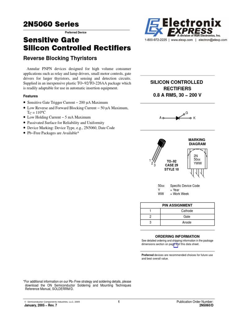 2N5060 SCR Datasheet Overview | PDF | Rectifier | Manufactured Goods