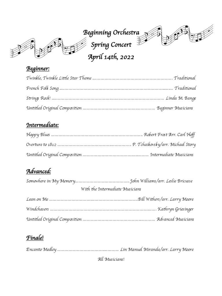 Beginning Orchestra Program | PDF