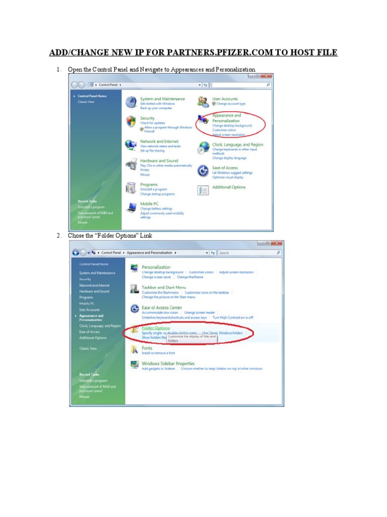 Open The Control Panel and Navigate To Appearances and Personalization | PDF | Internet Explorer ...
