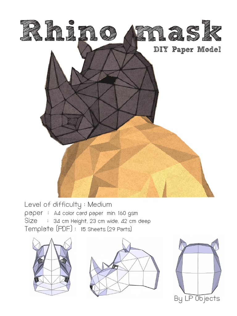 Papercraft Rhino-Mask-Manual | PDF