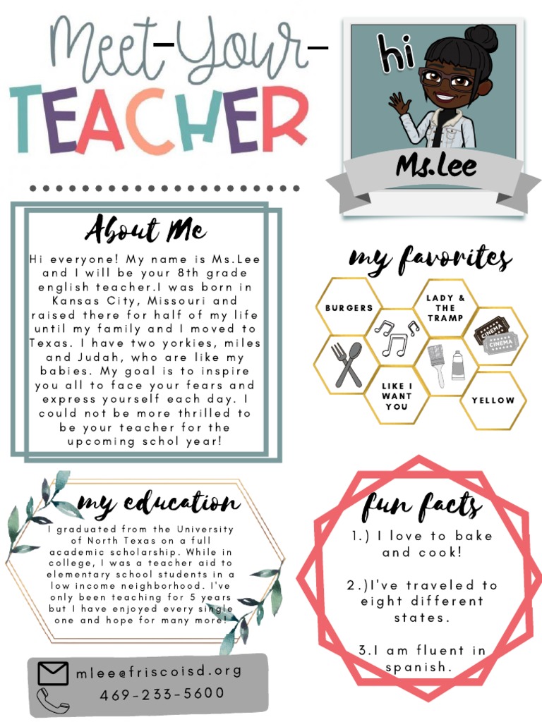 Meet The Teacher Bio | PDF