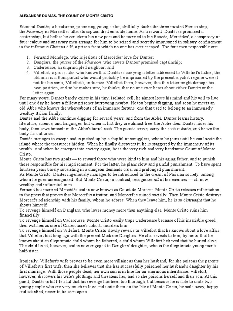 Alexandre Dumas. The Count of Monte Cristo | PDF | The Count Of Monte ...