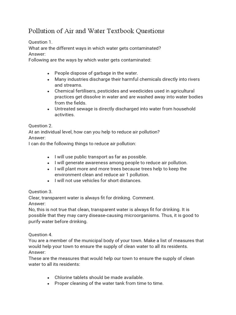 Pollution of Air and Water | PDF | Atmosphere Of Earth | Water