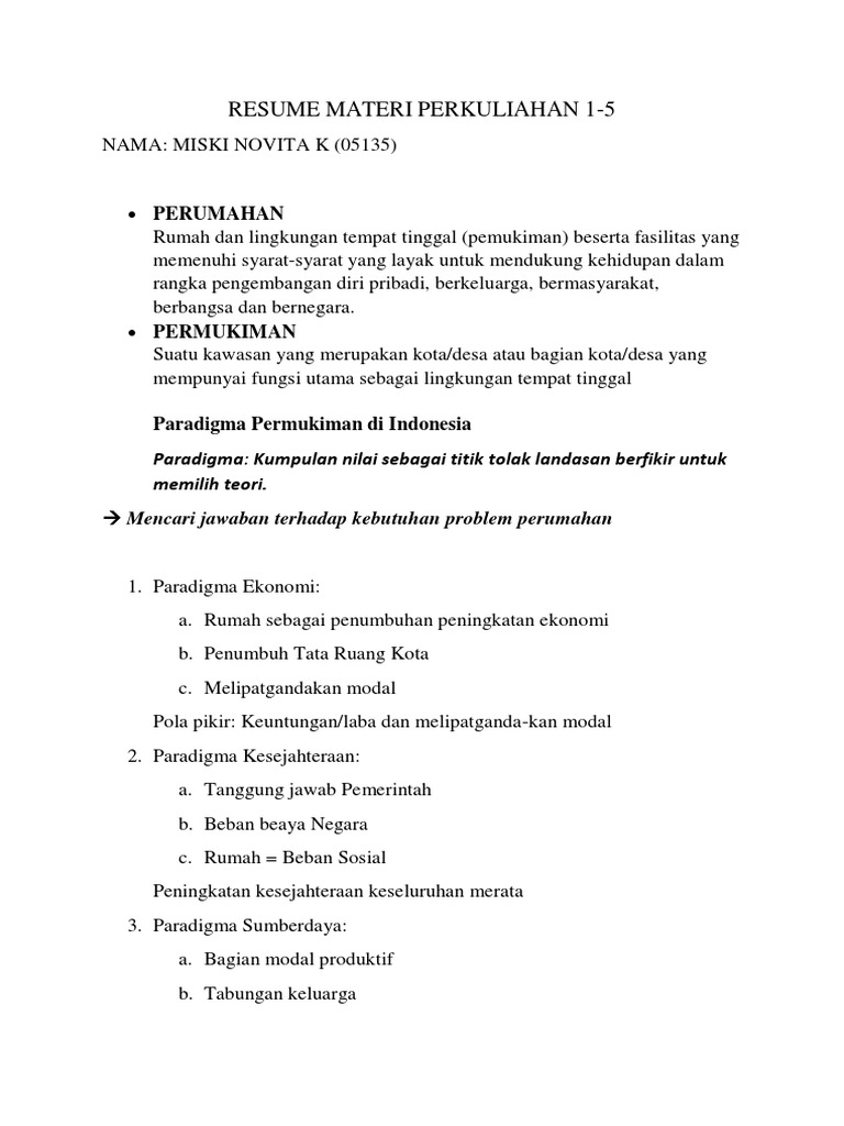 Resume Materi Perkuliahan | PDF