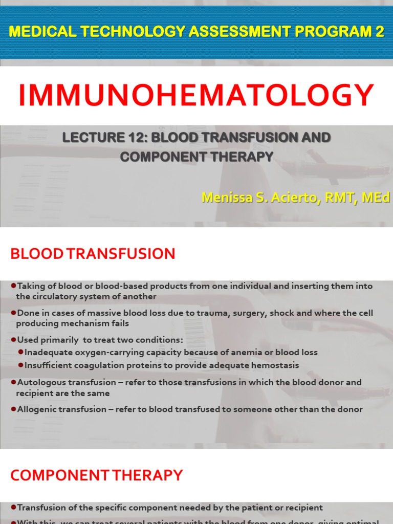 Lecture 12 (Mtap Notes) | PDF | Blood Plasma | Blood Transfusion