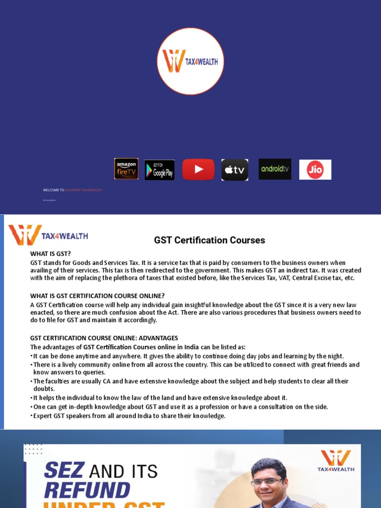 GST Certificate Course | PDF | Value Added Tax | Taxes