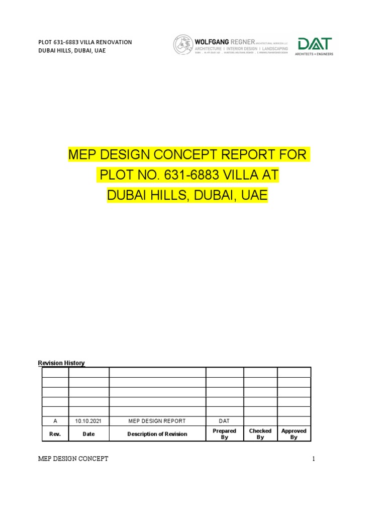 MEP Design Concept for Dubai Villa | PDF | Water Heating | Storm Drain