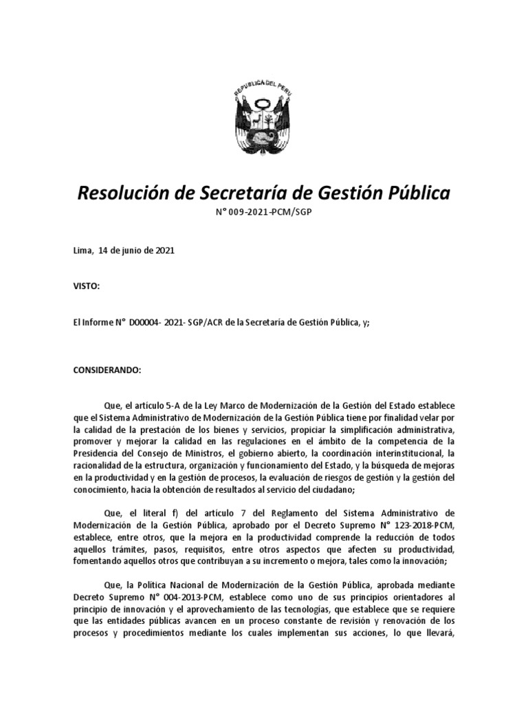 RSGP #002-2021-PCM-SGP PDF | PDF | Administración Pública | Responsabilidad