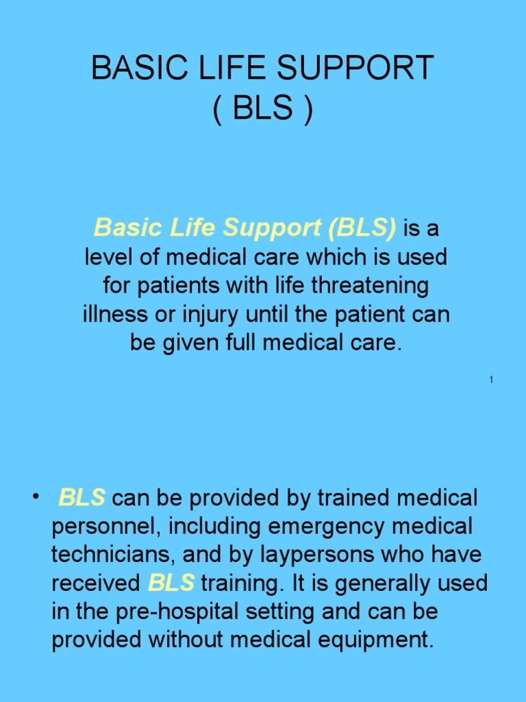 Basic Life Support | PDF | Cardiopulmonary Resuscitation | Medical ...