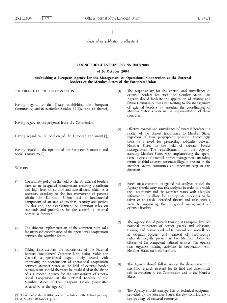 Frontex Regulation en | PDF | European Union | European Commission