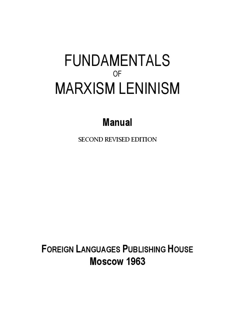 Fundamentals of Marxism Leninism | PDF | Socialism | Communism