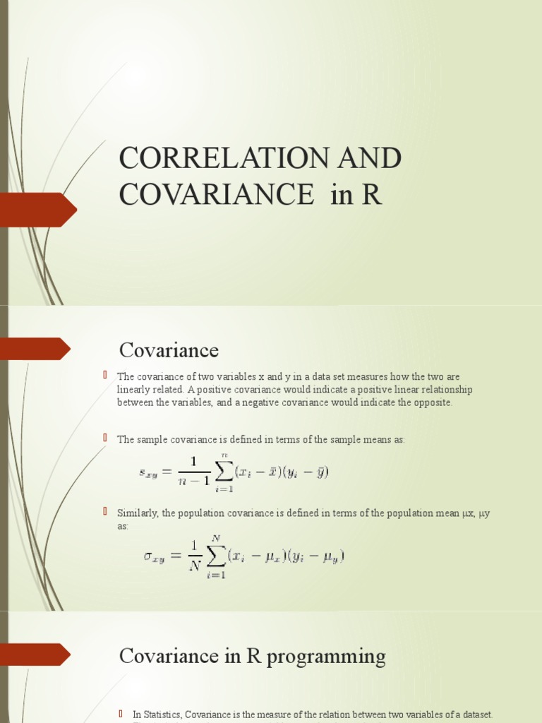 CORRELATION AND COVARIANCE in R | PDF | Analysis Of Covariance | Covariance