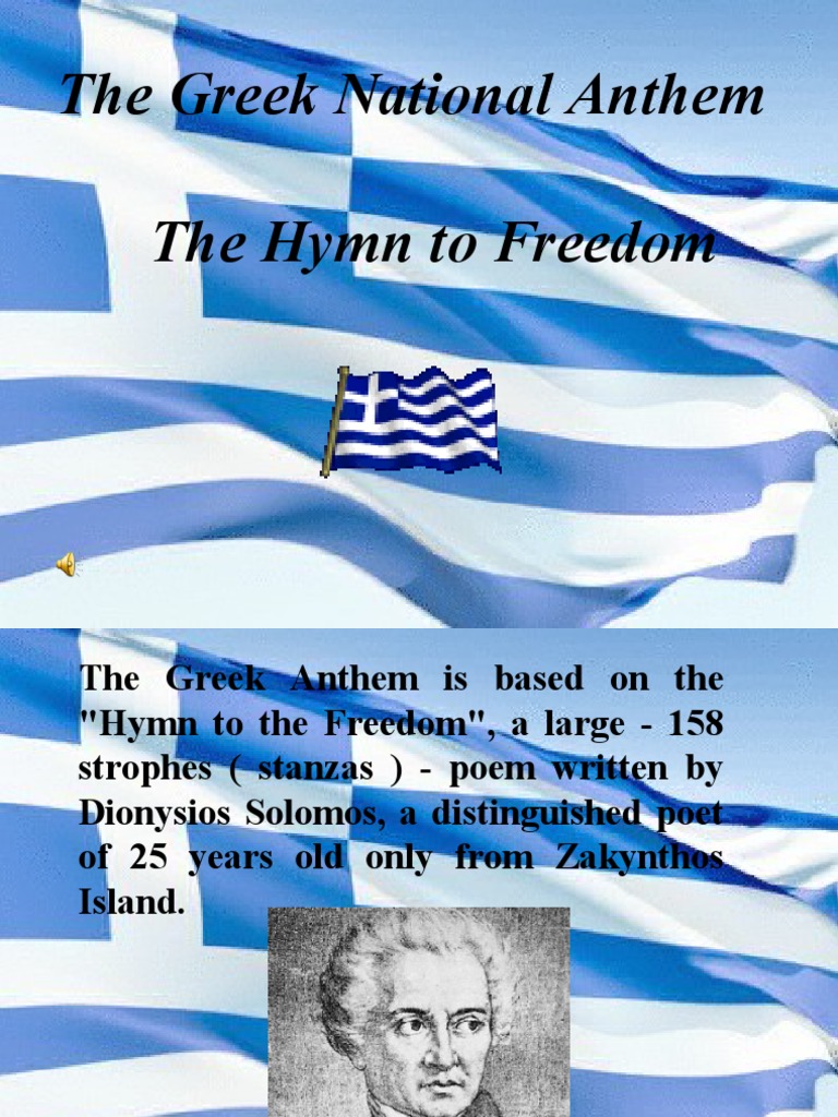 The Greek National Anthem The Hymn To Freedom | PDF | Anthems ...