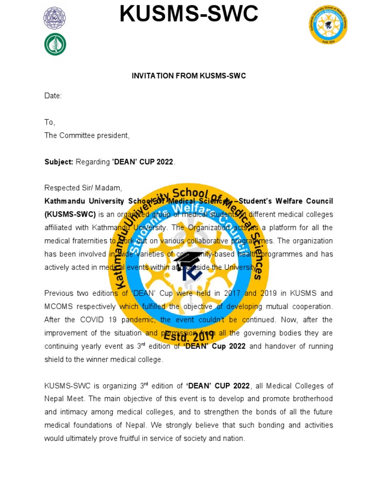 Invitation Letter+Proposal Final | PDF | Association Football | Sports