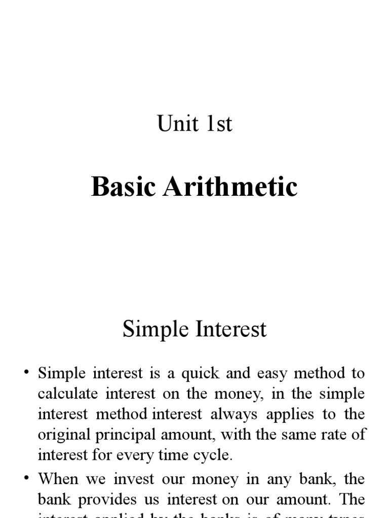Unit 1 Simple Interest | PDF | Interest | Loans