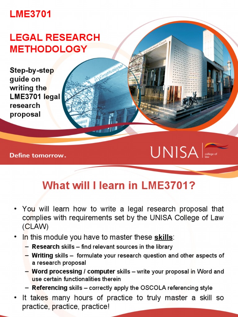 Step-By-Step Guide On Writing The LME3701 Legal Research Proposal | PDF ...