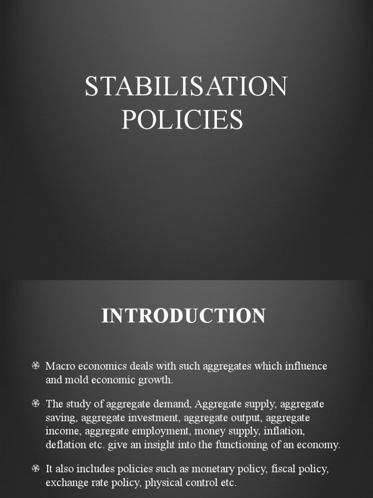 Stabilization | PDF | Monetary Policy | Fiscal Policy