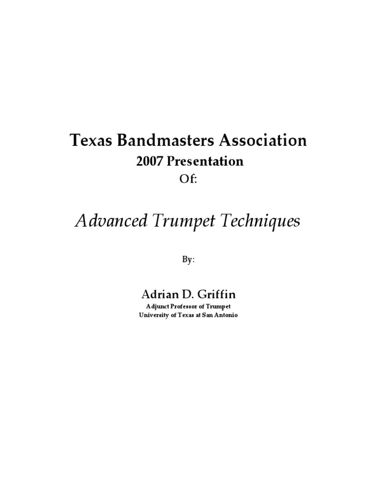 Advanced Trumpet Techniques | PDF | Trumpet | Music Theory