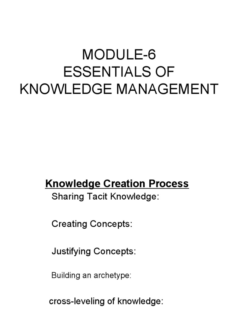 Knowledge Creation Process | PDF | Knowledge Management | Knowledge
