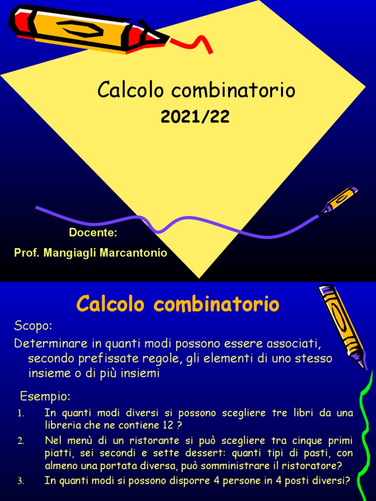 Calcolo Combinatorio Pdf
