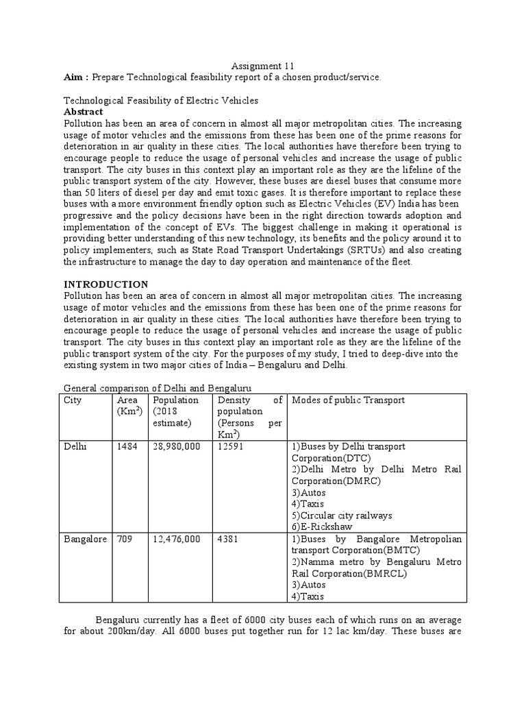 Aim: Prepare Technological Feasibility Report of A Chosen Product ...