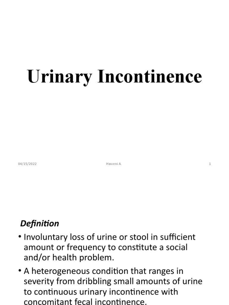Understanding Urinary Incontinence Types | PDF | Urinary Incontinence ...
