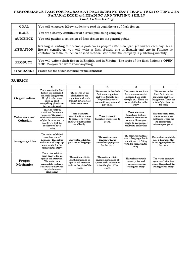 Performance Task For Pagbasa at Pagsusuri NG Iba'T-Ibang Teksto Tungo Sa Pananaliksik and ...