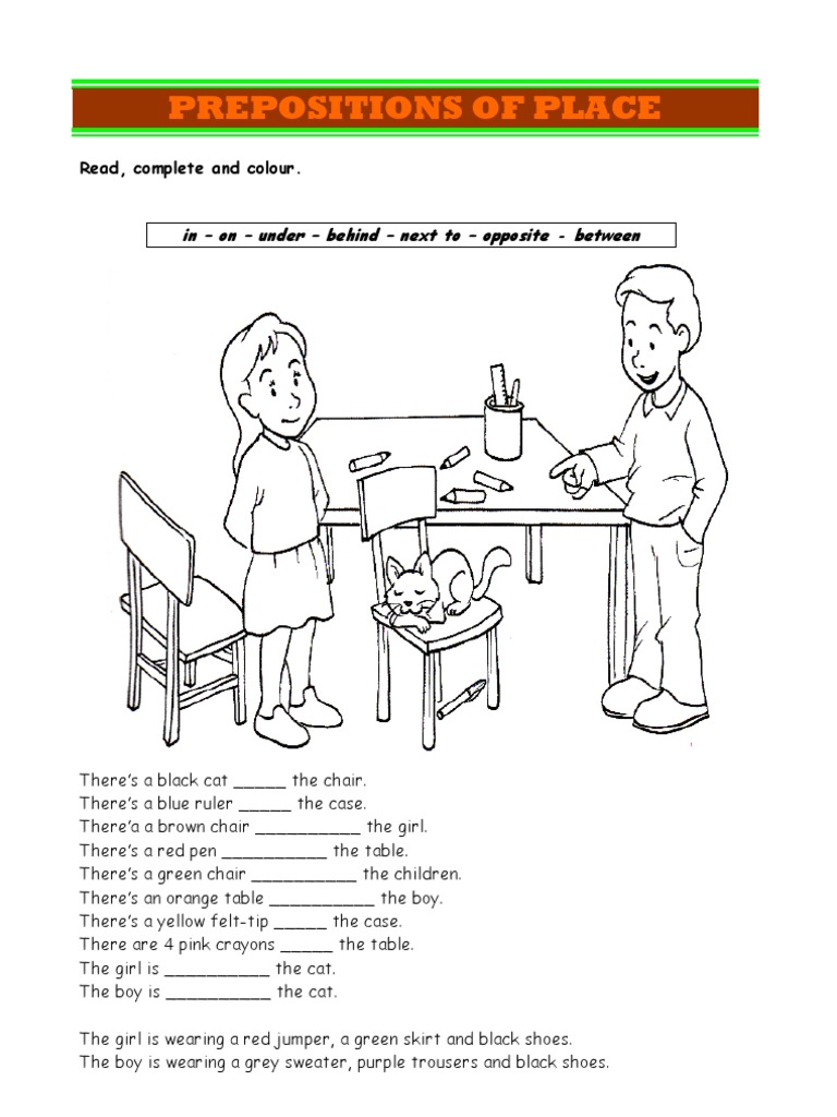 Prepositions of Place Worksheet 02 | PDF