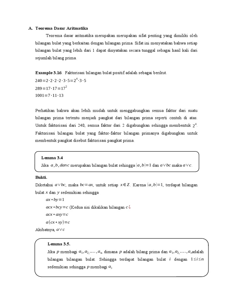 Teorema Dasar Aritmatika | PDF
