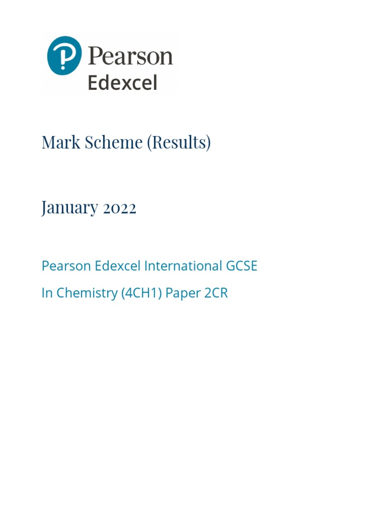 Mark Scheme (Results) January 2022: Pearson Edexcel International GCSE ...