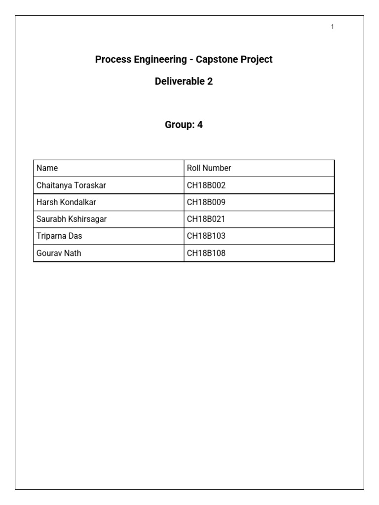 Process Engineering - Capstone Project Deliverable 2 | PDF | Nitric ...
