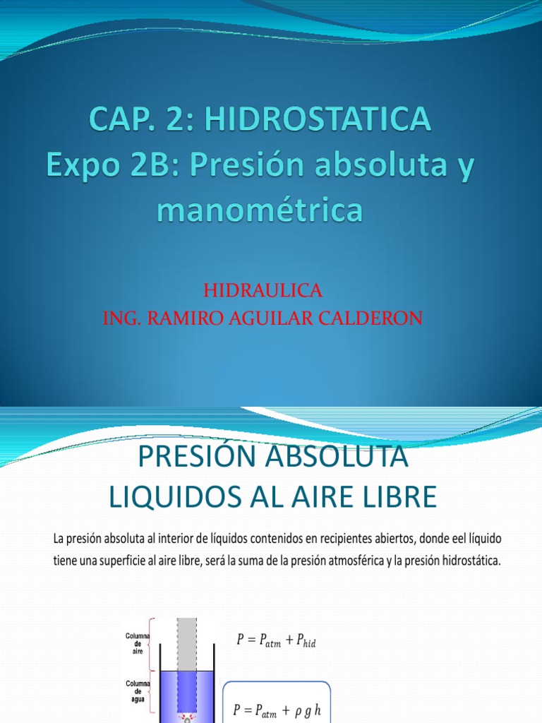 Expo 2b Presion Absoluta y Manometrica | PDF