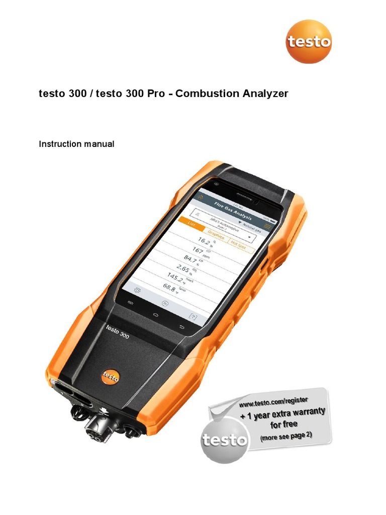 Testo 300 Instruction Manual US | PDF | Electrical Connector | Wi Fi