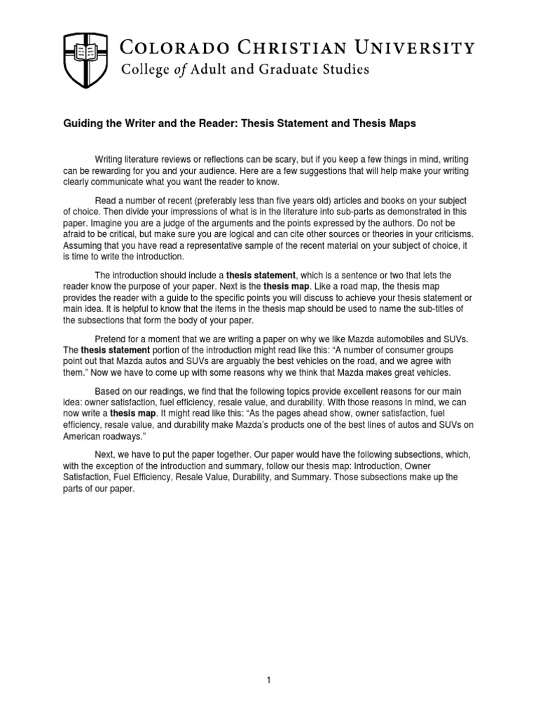 Thesis Statement and Thesis Maps | PDF