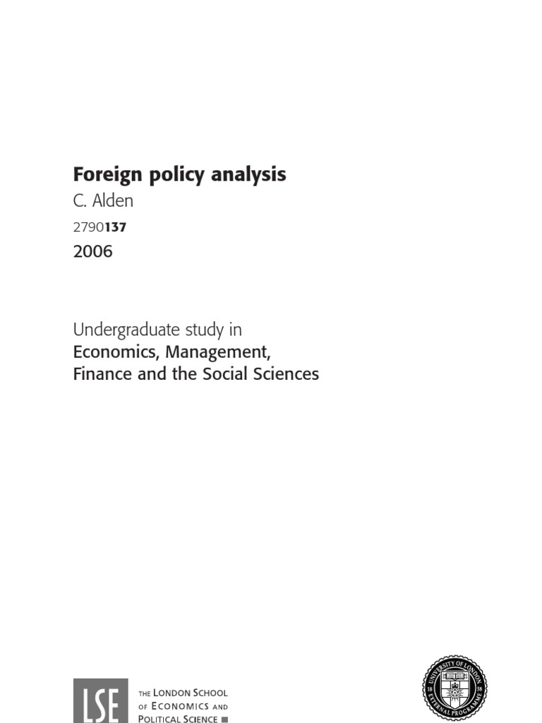 Foreign Policy Analysis | PDF | International Relations | Decision Making