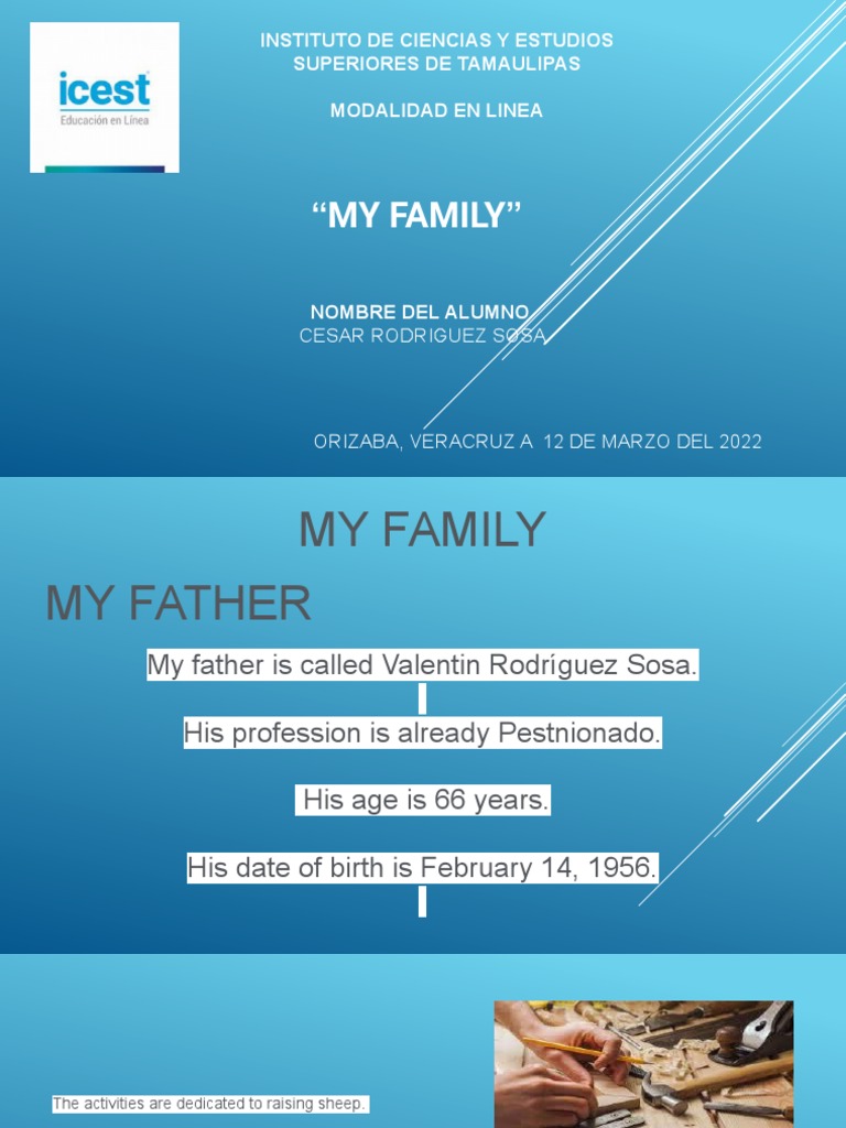 Presentación Power Point My Family | PDF