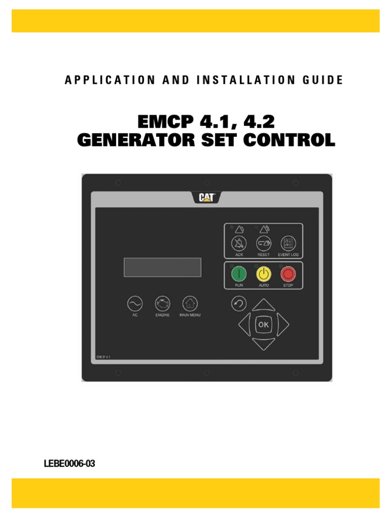 EMCP 4 - 1, 4 - 2 Generator Set Control Application and Installation ...