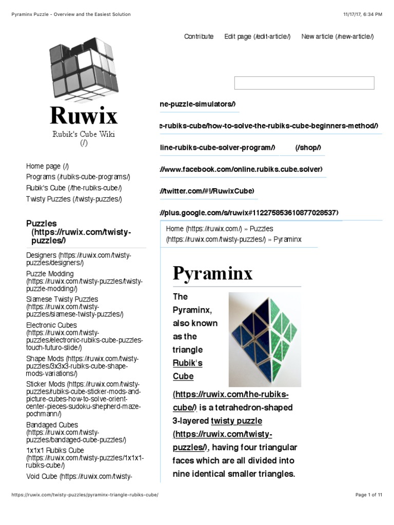 Pyraminx Solution Ruwix | PDF