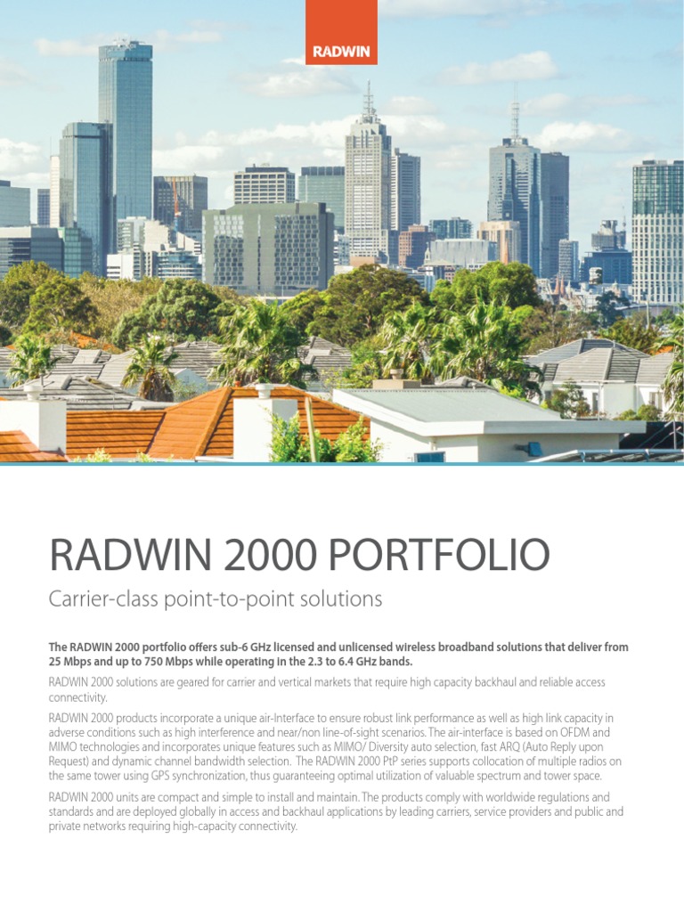 Radwin 2000 Portfolio: Carrier-Class Point-To-Point Solutions | PDF ...