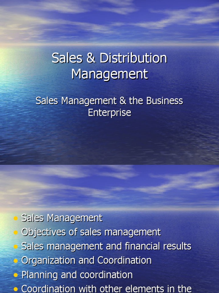 Sales+ +Distribution+Management | PDF | Sales | Retail