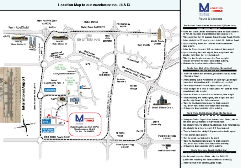Am Logistics DXB Warehouse Location Map | PDF | Dubai | United Arab ...