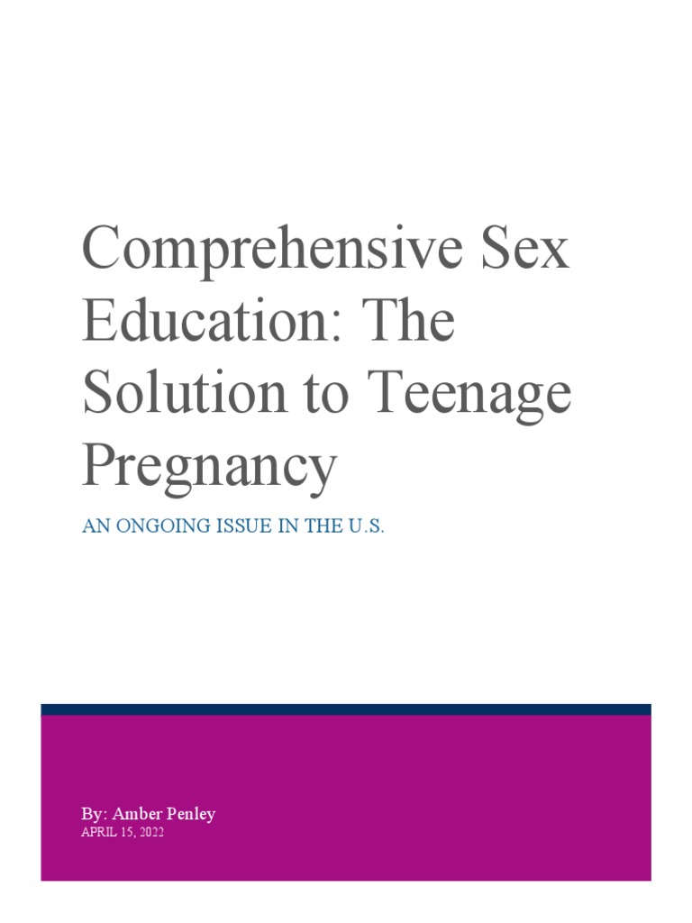 Comprehensive Sex Education Pdf Sex Education Teenage Pregnancy