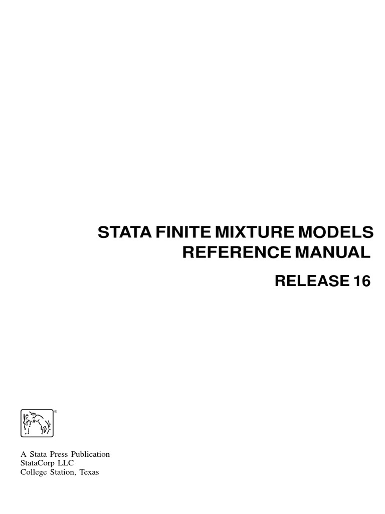 Stata Finite Mixture Models Reference Manual: Release 16 | PDF | Structural Equation Modeling ...