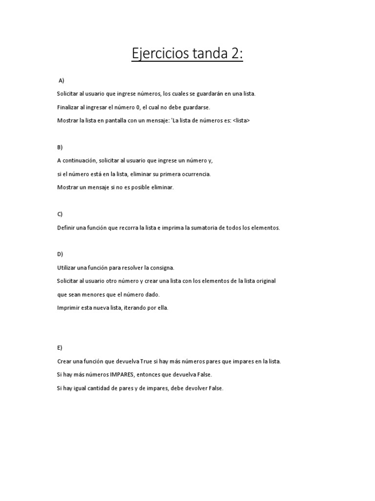 Ejercicios Python | PDF