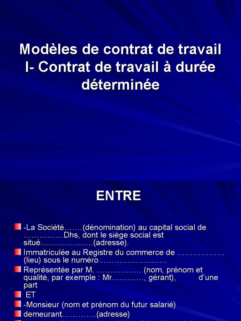 Modèle Contrat Travail | PDF