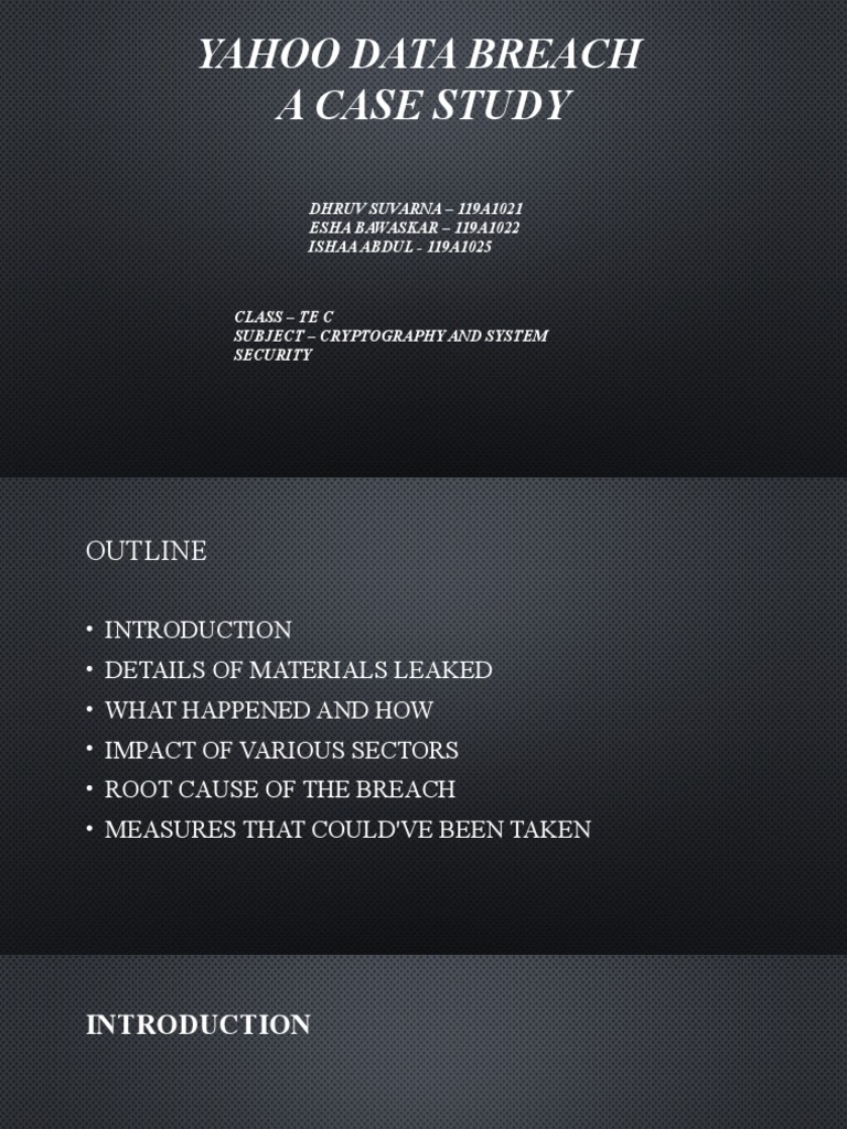Yahoo Data Breach (Roll No 21,22,25) | PDF