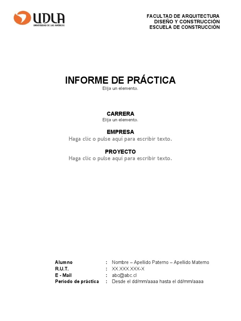 Portada Informe de Practicas | PDF
